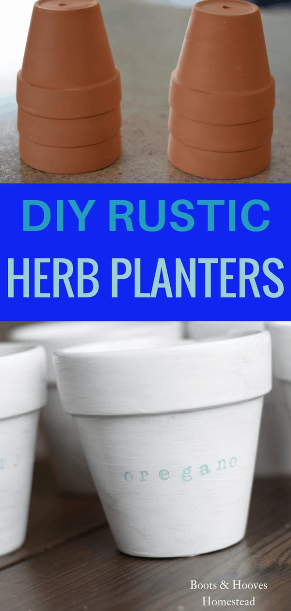 Easy DIY Rustic Herb Planters - Boots & Hooves Homestead