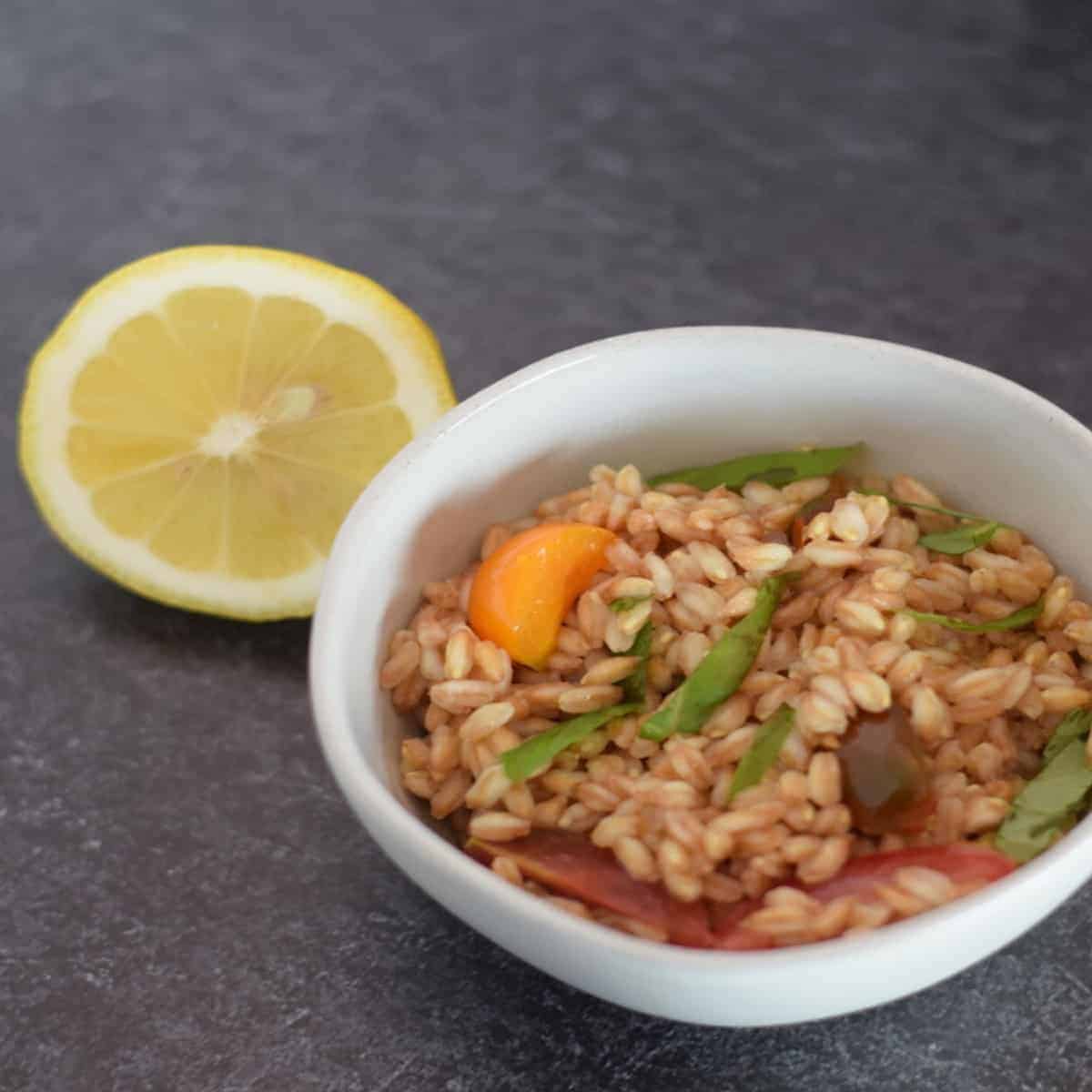 Mediterranean Farro Salad - Boots & Hooves Homestead