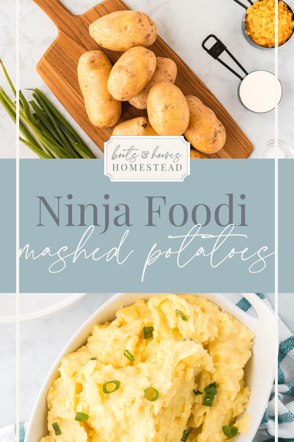 Cheesy Ninja Foodi Mashed Potatoes - Boots & Hooves Homestead