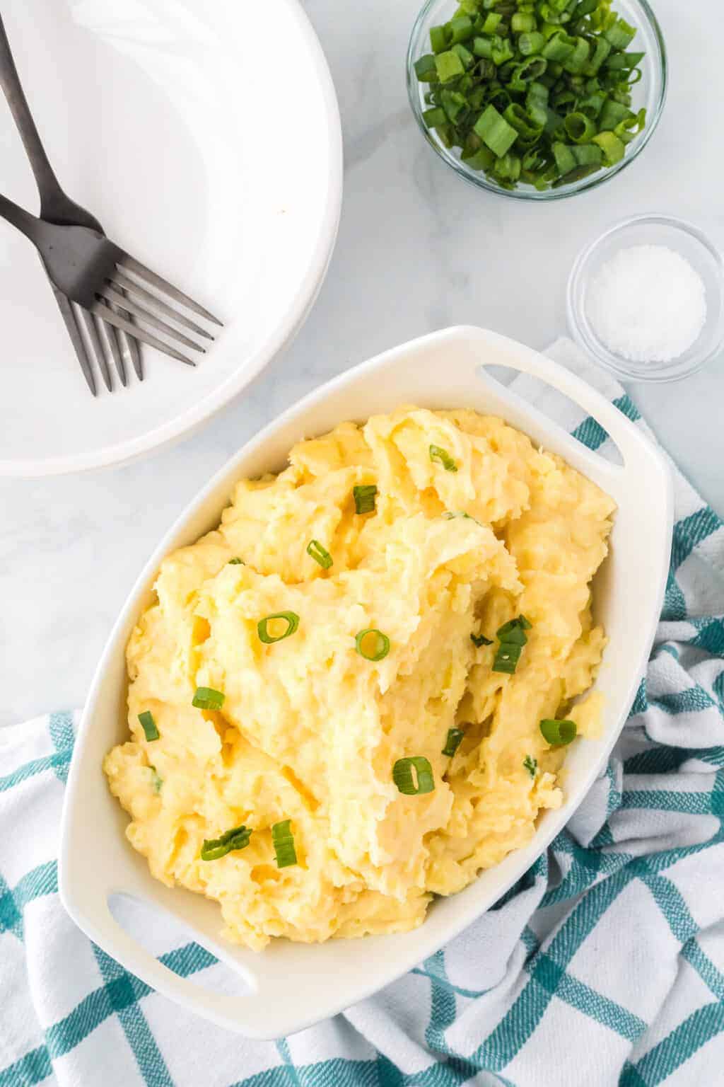 Cheesy Ninja Foodi Mashed Potatoes - Boots & Hooves Homestead