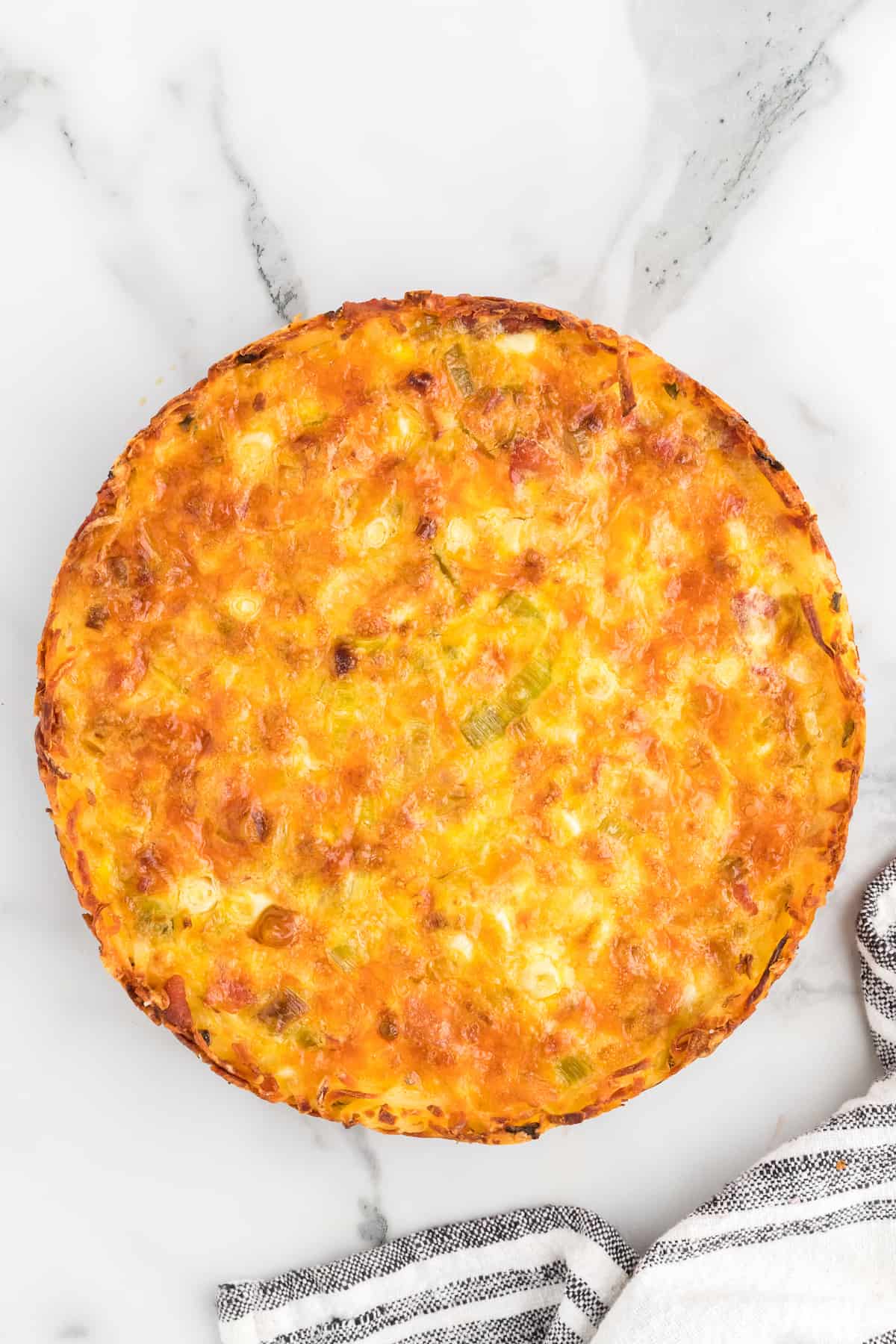 Hash Brown Crust Quiche with Bacon - Boots & Hooves Homestead