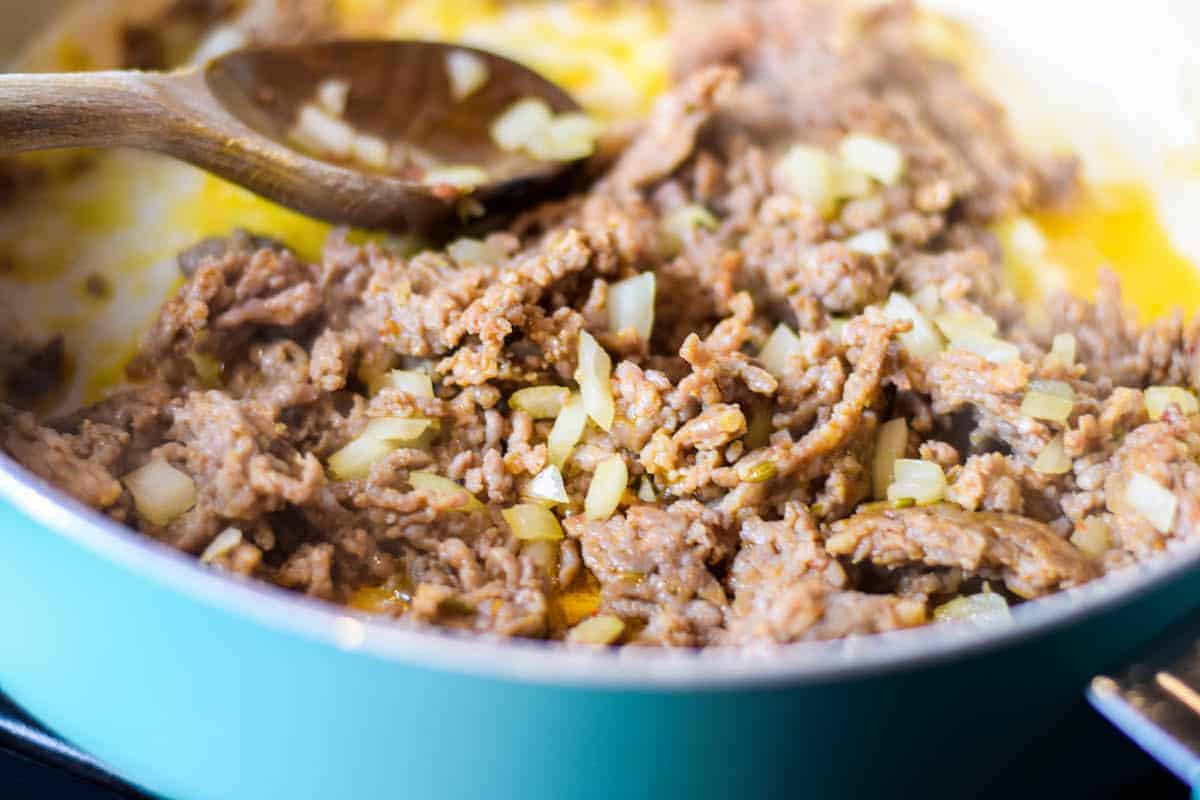 Creamy Tortellini with Italian Sausage - Boots & Hooves Homestead