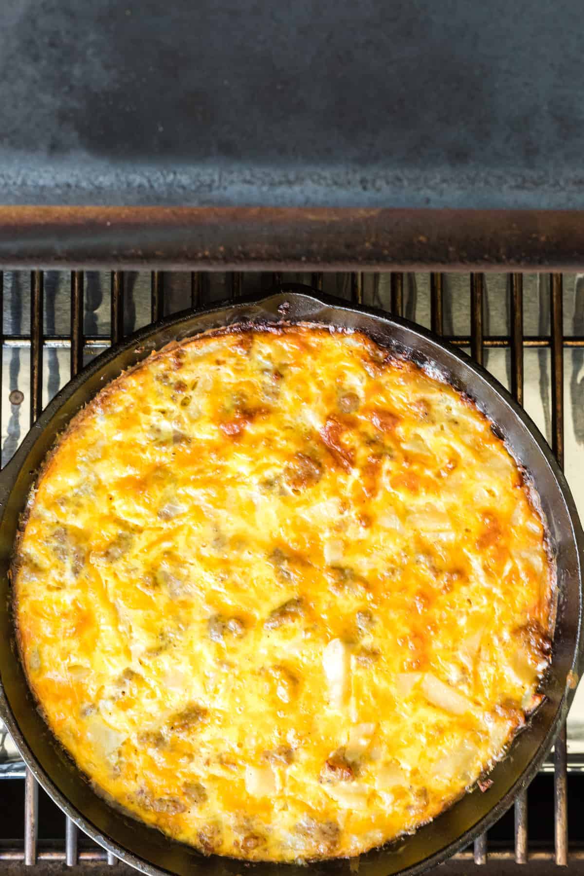 Traeger Smoked Breakfast Skillet with Sausage - Boots & Hooves Homestead