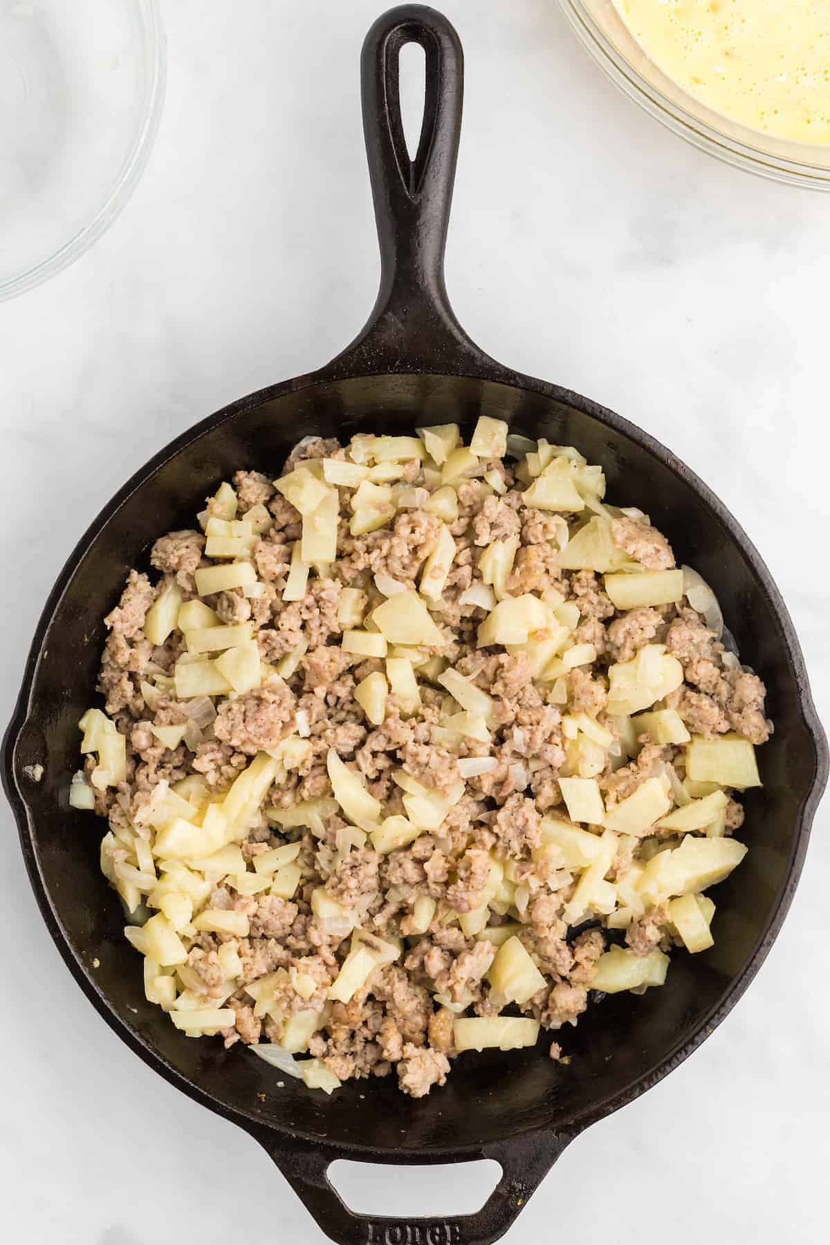 Traeger Smoked Breakfast Skillet with Sausage - Boots & Hooves Homestead