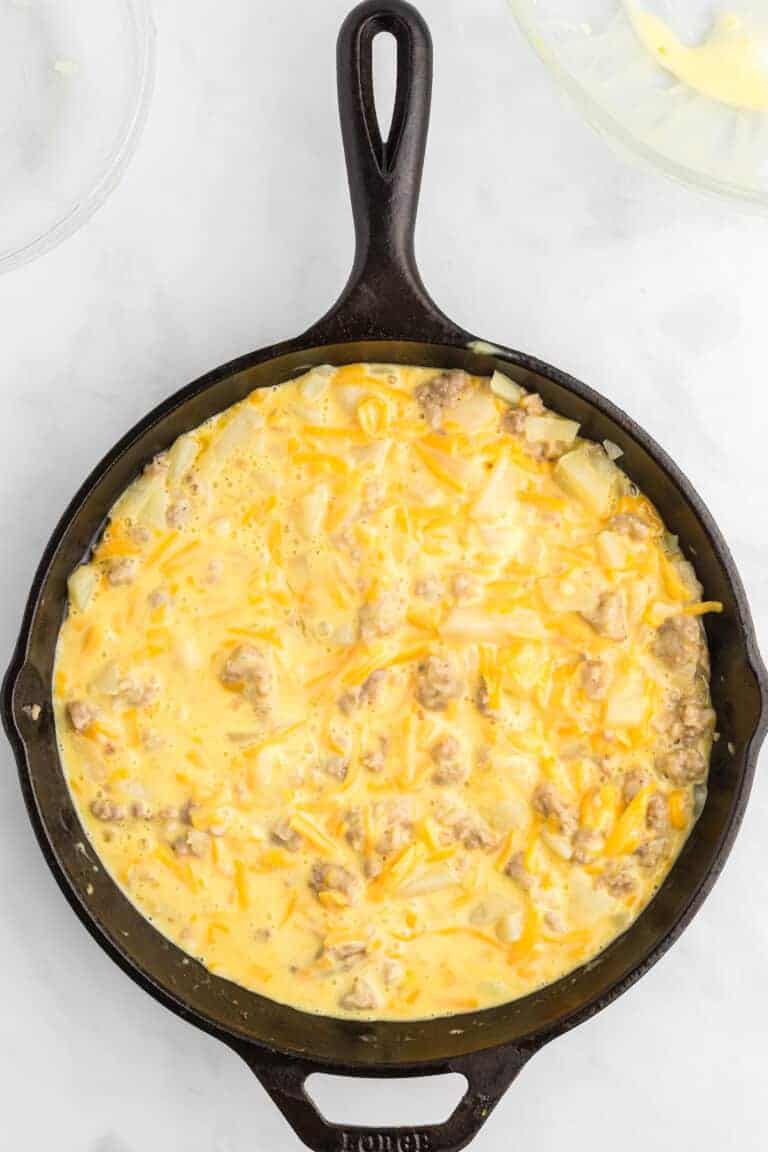 Traeger Smoked Breakfast Skillet with Sausage - Boots & Hooves Homestead
