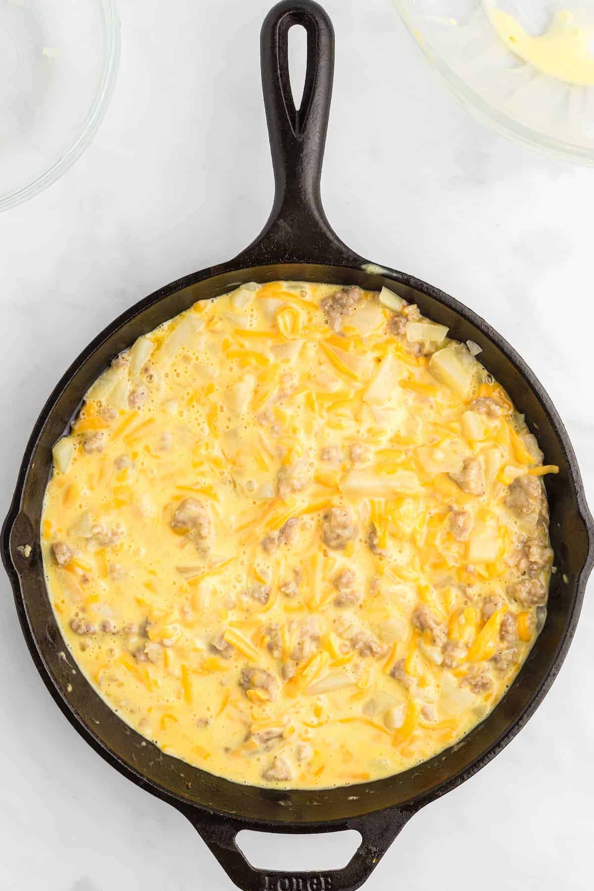 Traeger Smoked Breakfast Skillet with Sausage - Boots & Hooves Homestead