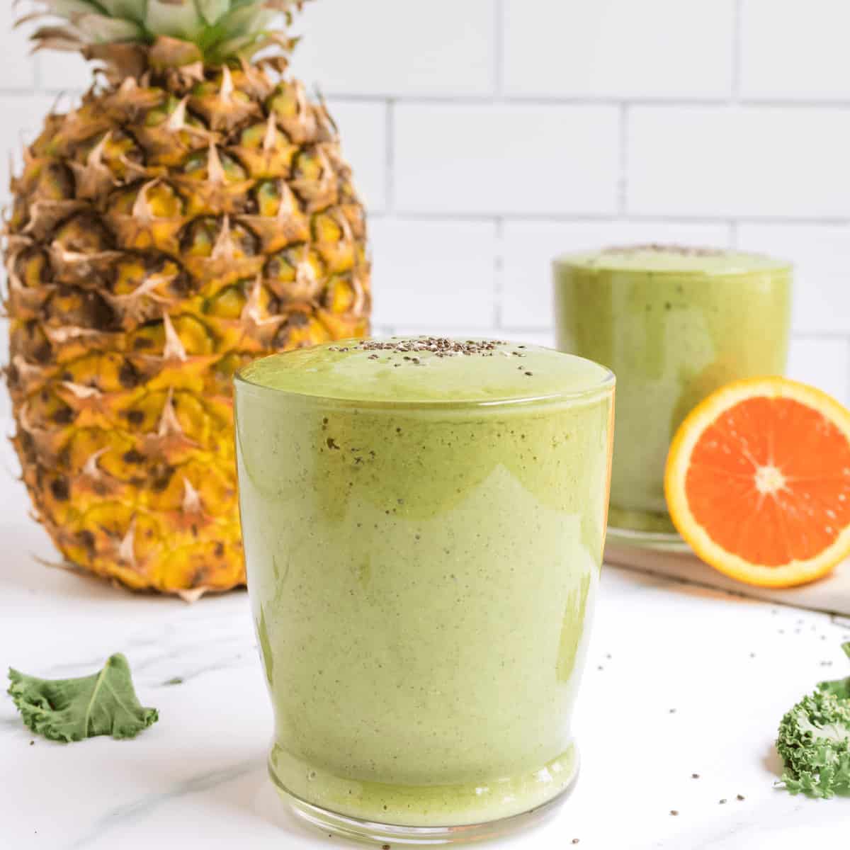 Plant-Based Green Smoothie with Tropical Fruits + Kale - Boots & Hooves ...