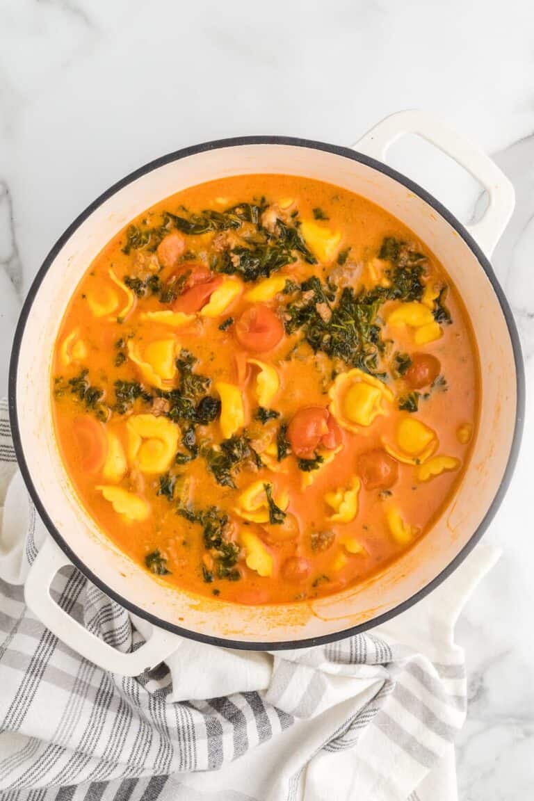 Creamy Tortellini Soup with Italian Sausage and Kale - Boots & Hooves ...