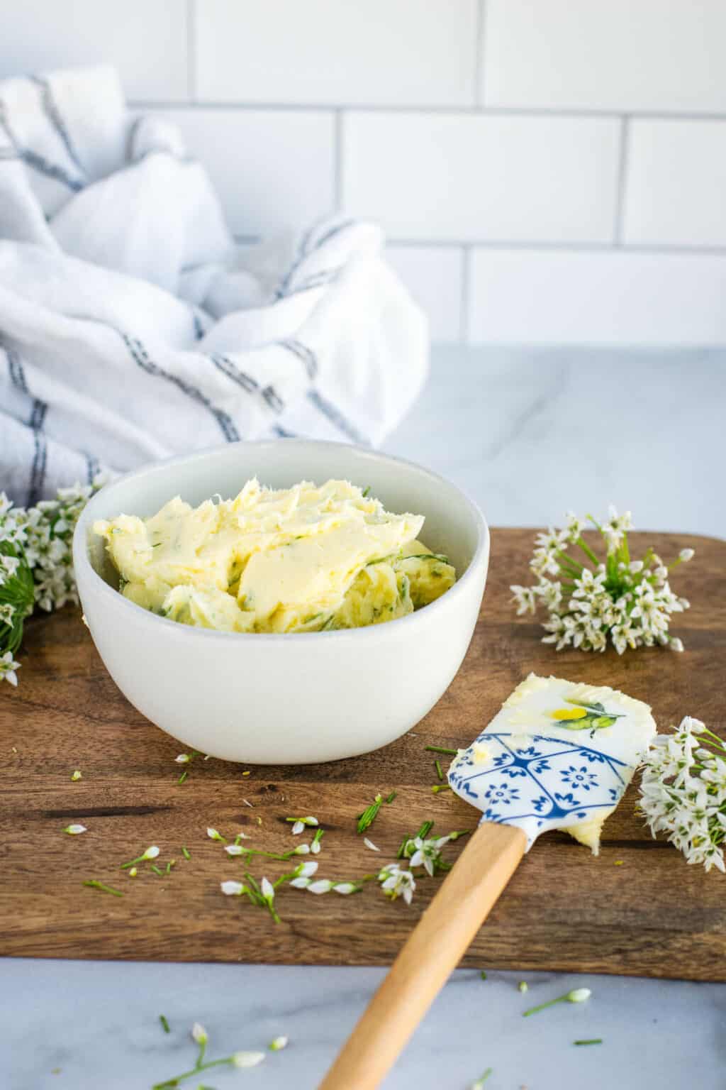 Chive Blossom Butter Recipe - Boots & Hooves Homestead